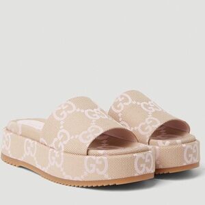 Gucci | Shoes | Gucci Monogram Platform Slide | Poshmark